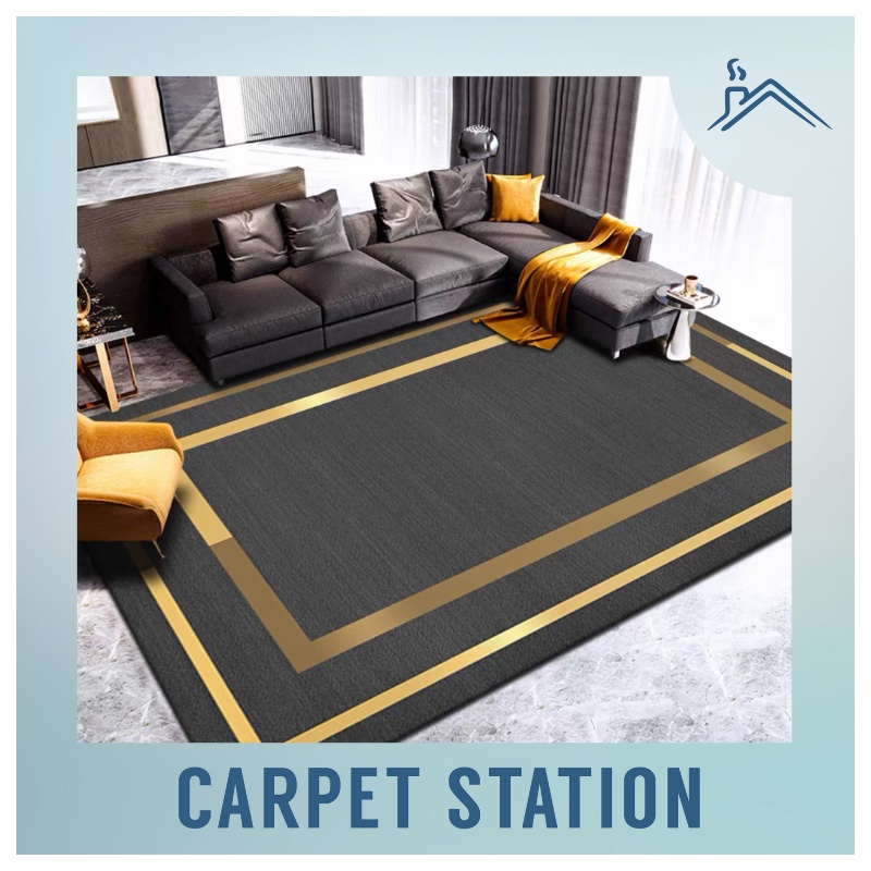Simple Luxury Plain Art Design Karpet Velvet Hiasan Ruang Tamu Home ...