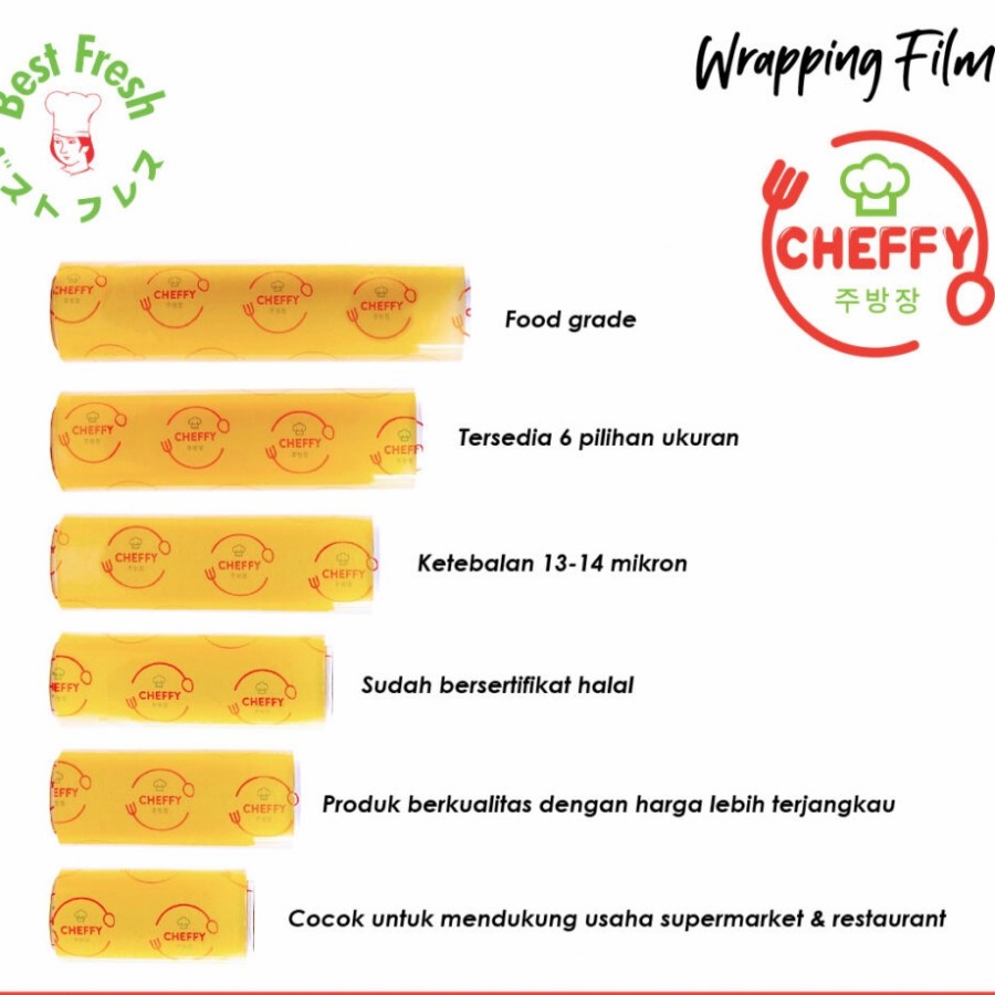 Cheffy WRAPPING ROLL 30 cm x 500 meters PLASTIC FOOD PACKAGING | Shopee ...