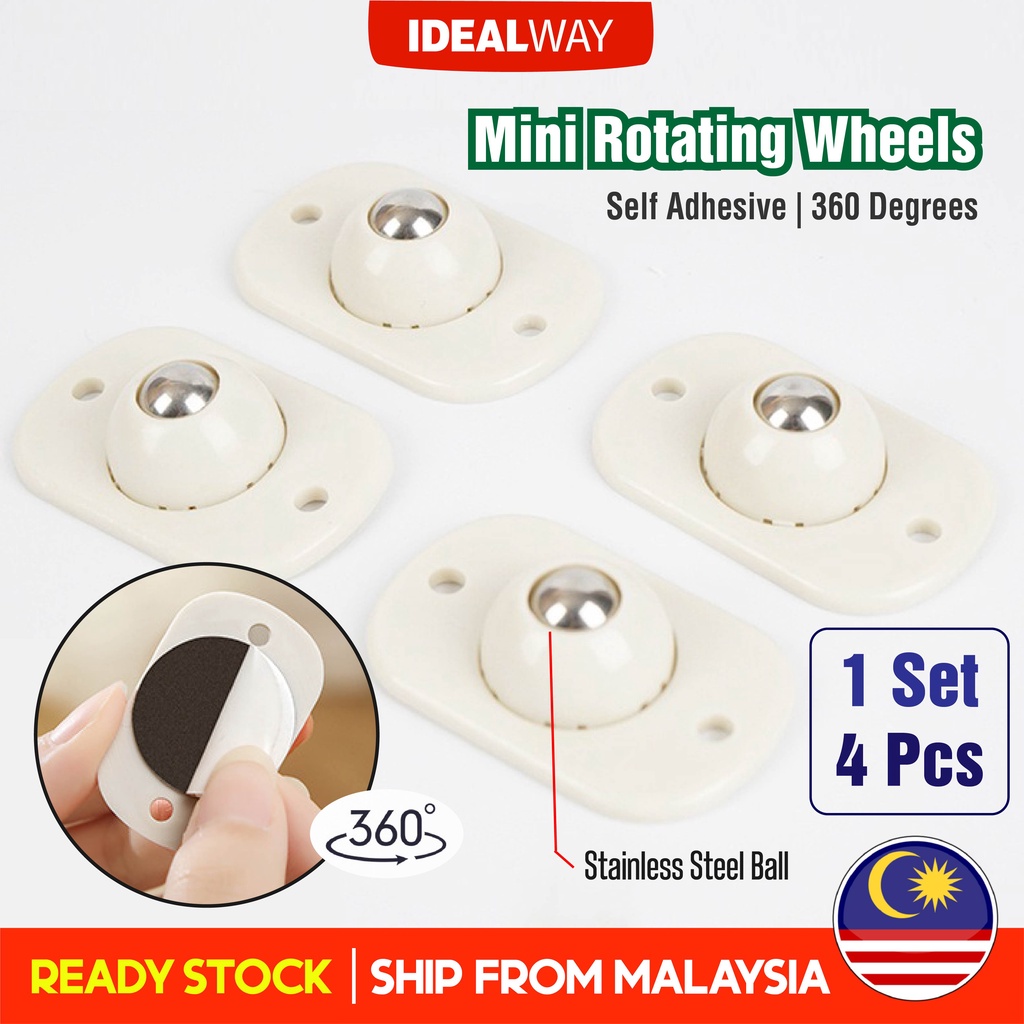 Idealway Mini Rotating Roller Wheels 360 Degrees Stainless Steel Ball ...
