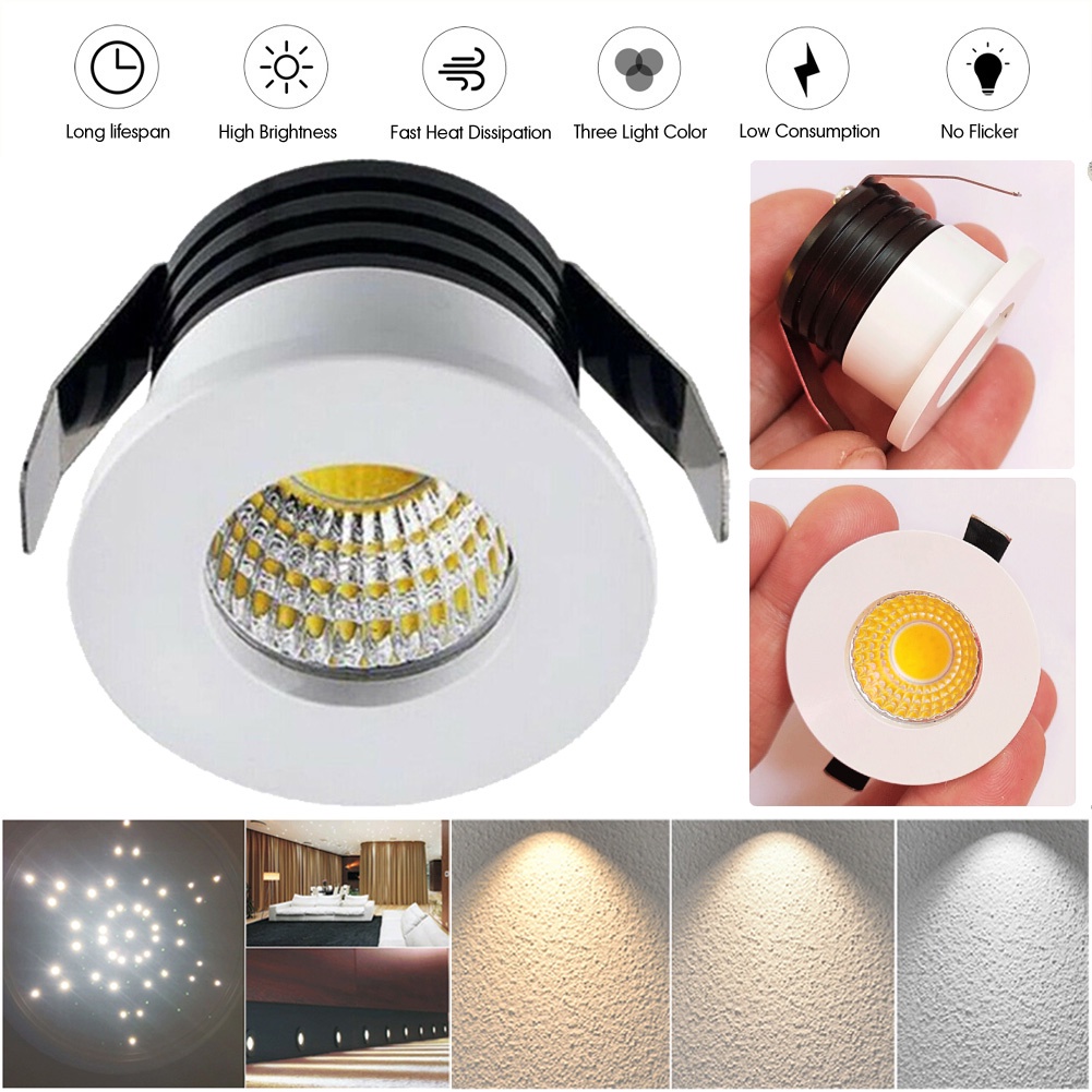 3w LED Recessed Small Cabinet Mini Spot Lamp Ceiling Downlight Kit ...
