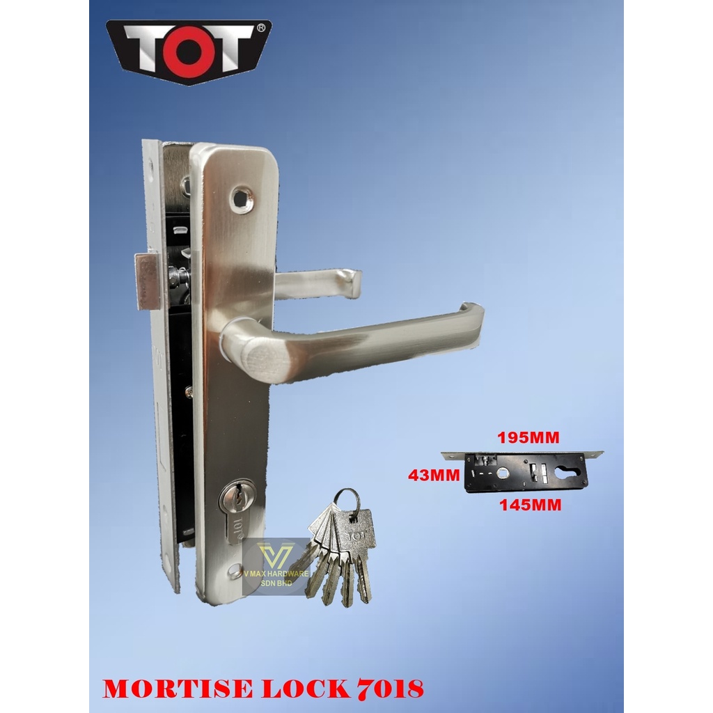TOT MORTISE LEVER LOCKSET 7018 * UKUR SIZE DULU SEBELUM ORDER ...