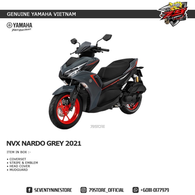 NVX V2 NARDO GREY ORIGINAL COVERSET FROM YAMAHA VIETNAM for NVX ...