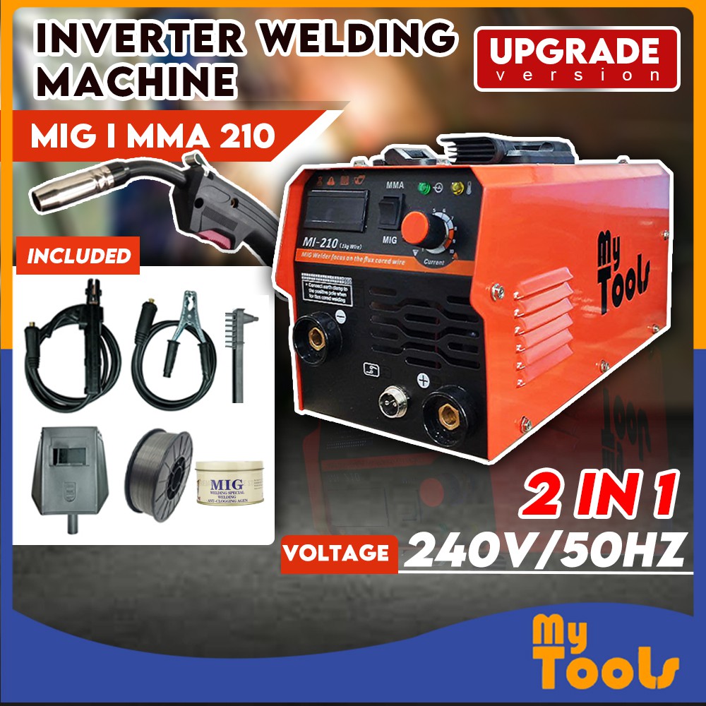 FREE SHIPPING MIG / MMA 210 Professional MIG & MMA Arc Gasless Welding ...