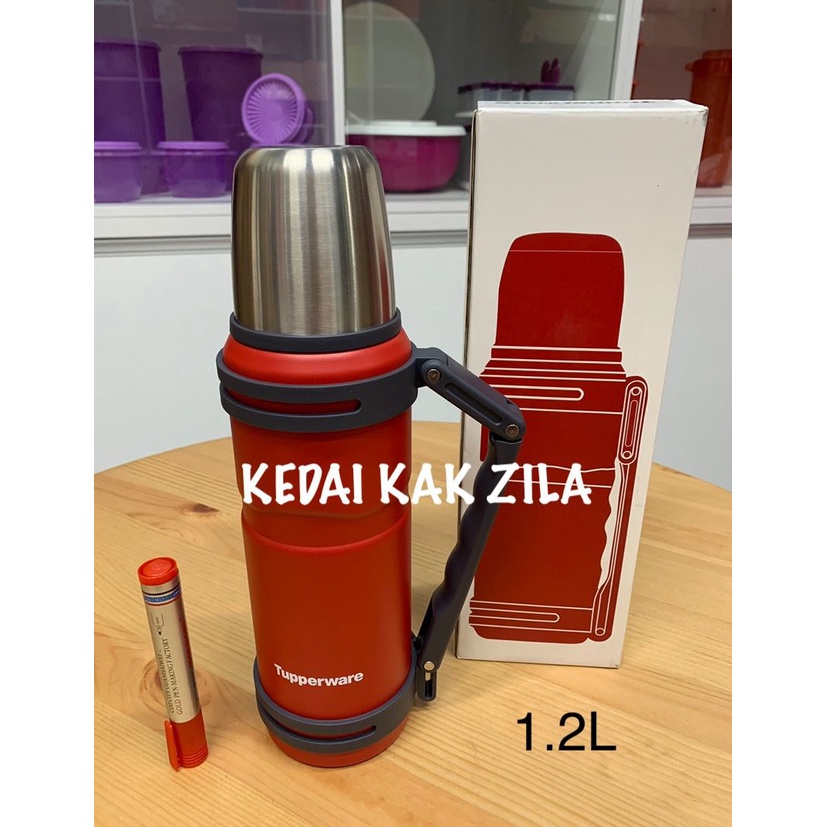 Tupperware Xploris Thermal Flask 1.2L / Thermos with Foldable Handle ...