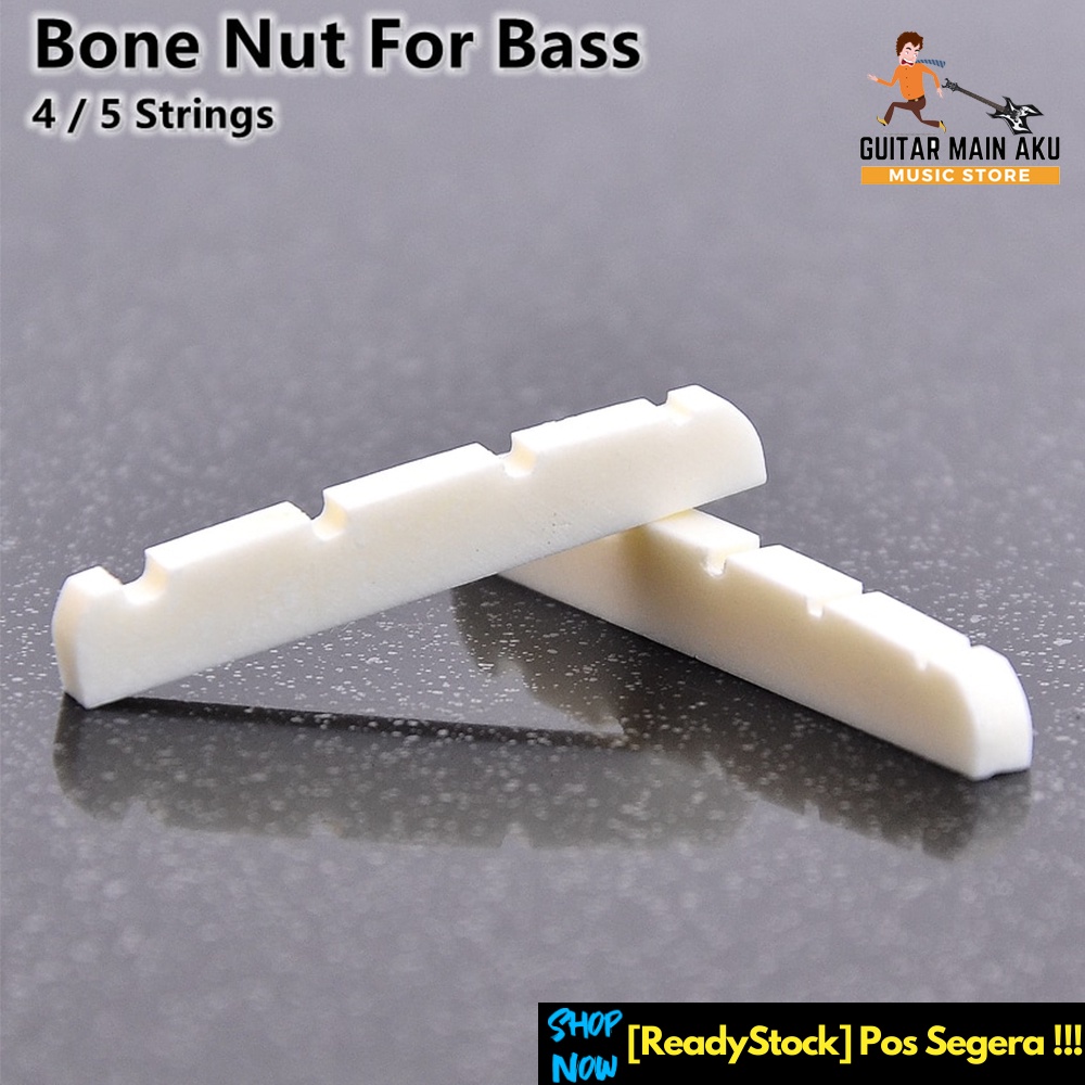 🎼Pos Segera🎸 1 Piece 4/5 Strings Real Slotted Bone Nut For Bass ...