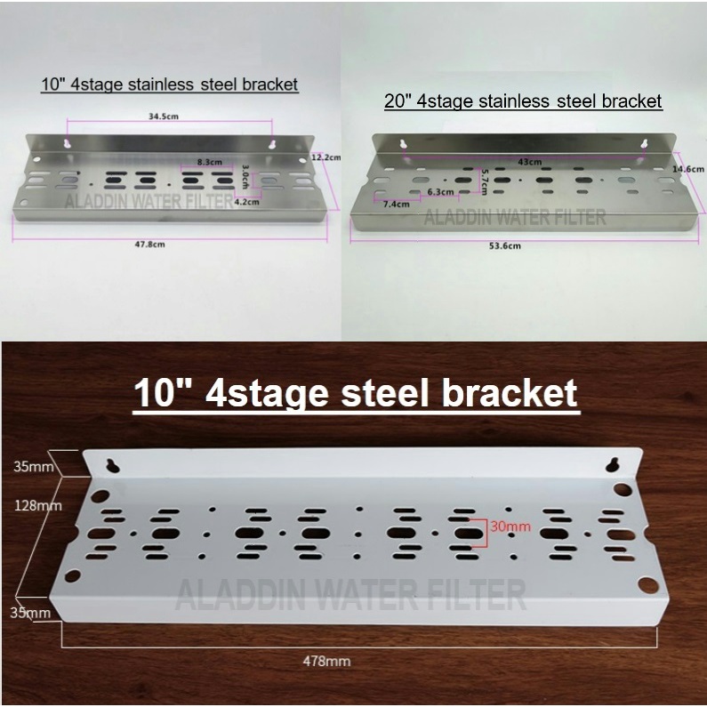 4-Stage 10"inch & 20"inch Water Filter housing bracket / Hanging Board ...