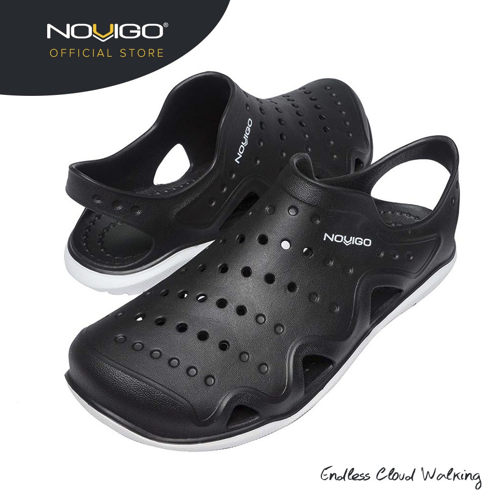 Novigo® Lucca Dual Density Unisex EVA Sandal (Raven Black/Cotton White ...