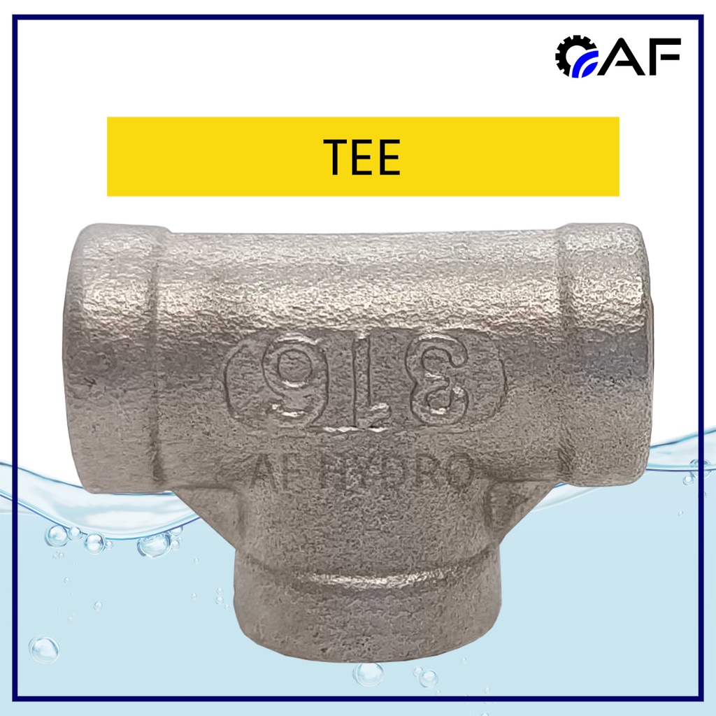 Stainless Steel SS316 Equal Tee Fitting 1/8” to 4” BSPT Female Threads ...