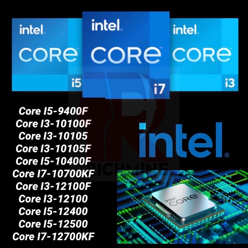 Intel i3 i5 i7 9400F 10100F 10105F 10400F 10700KF 12400 12500 12100 ...