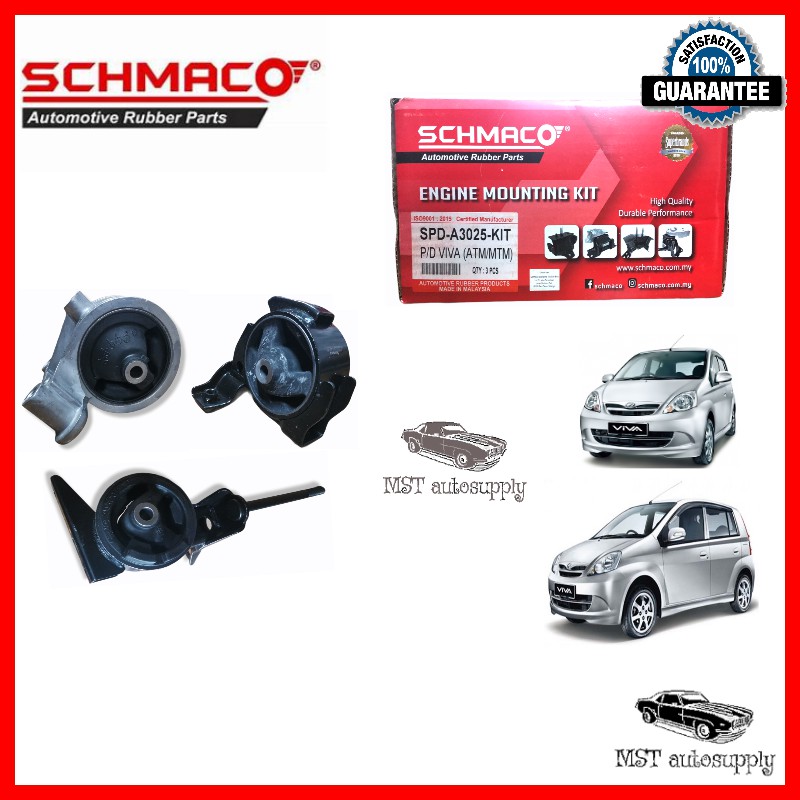 SCHMACO CAR ENGINE MOUNTING SET PERODUA VIVA 660, 850, 1.0 100% QUALITY ...