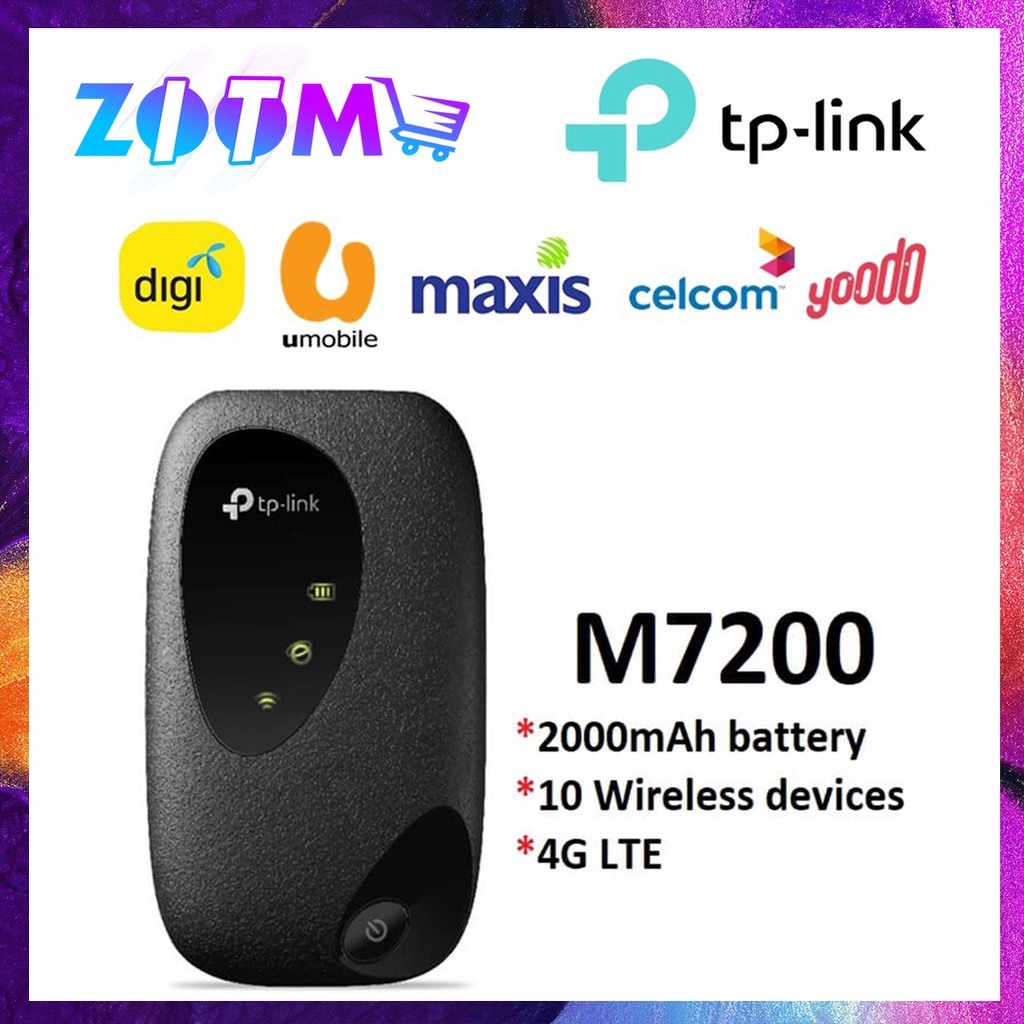 TP-LINK M7200 4G LTE POCKET ROUTER, 2000MAH BATTERY 10 DEVICES ...