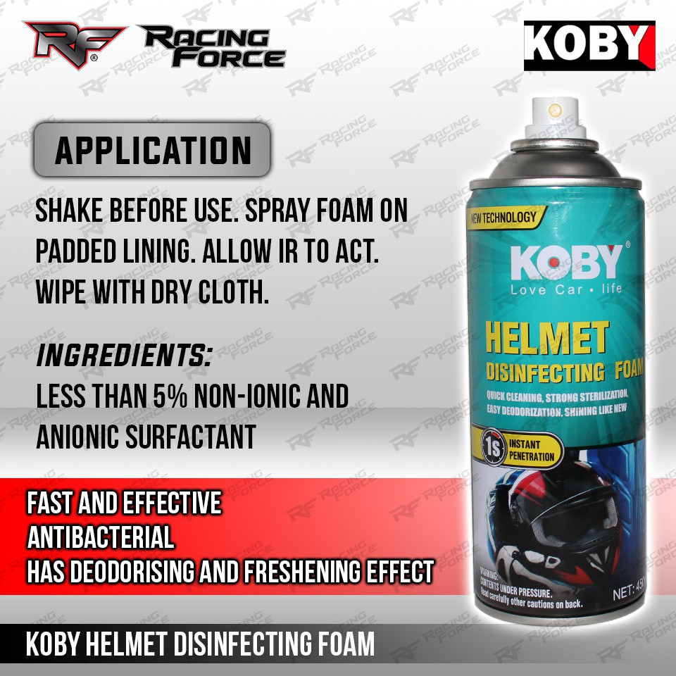 KOBY Helmet Disinfecting Cleaning Foam Sterilization Deodorization ...