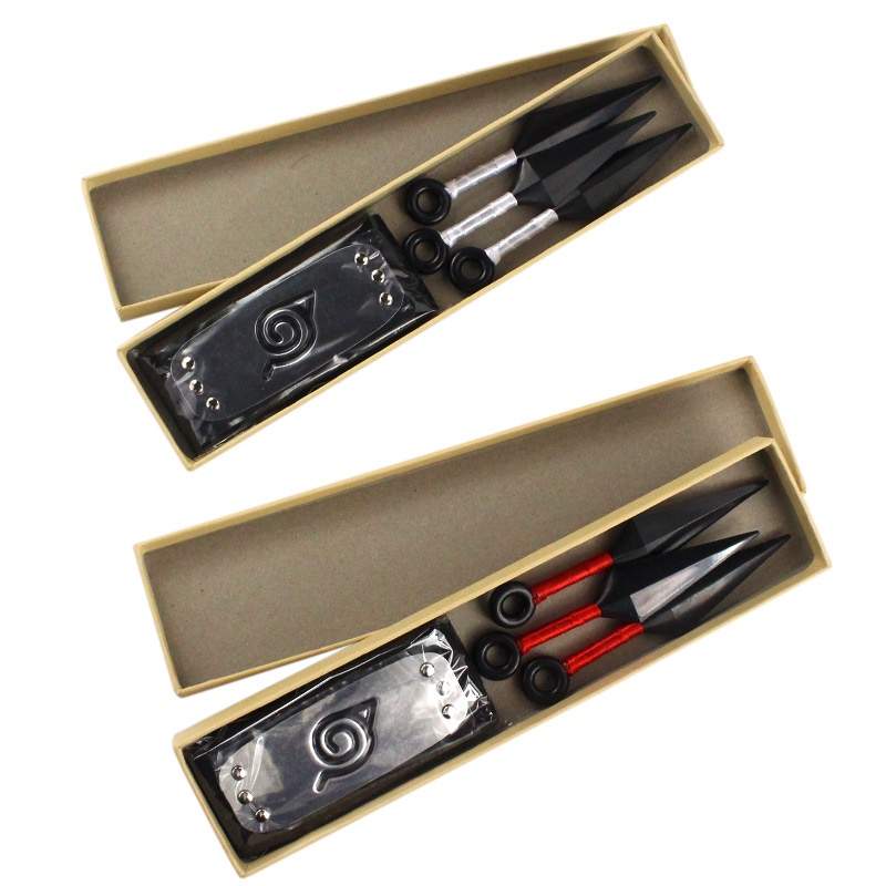 Naruto Anime Peripheral Props Kunai Weapon Model Headband Protector ...