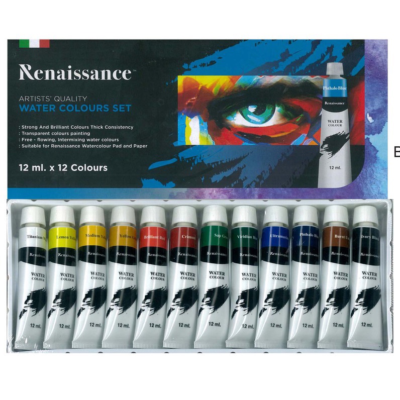 Renaissance Water Colours Set 12 ml x 12 Colours | Shopee Malaysia