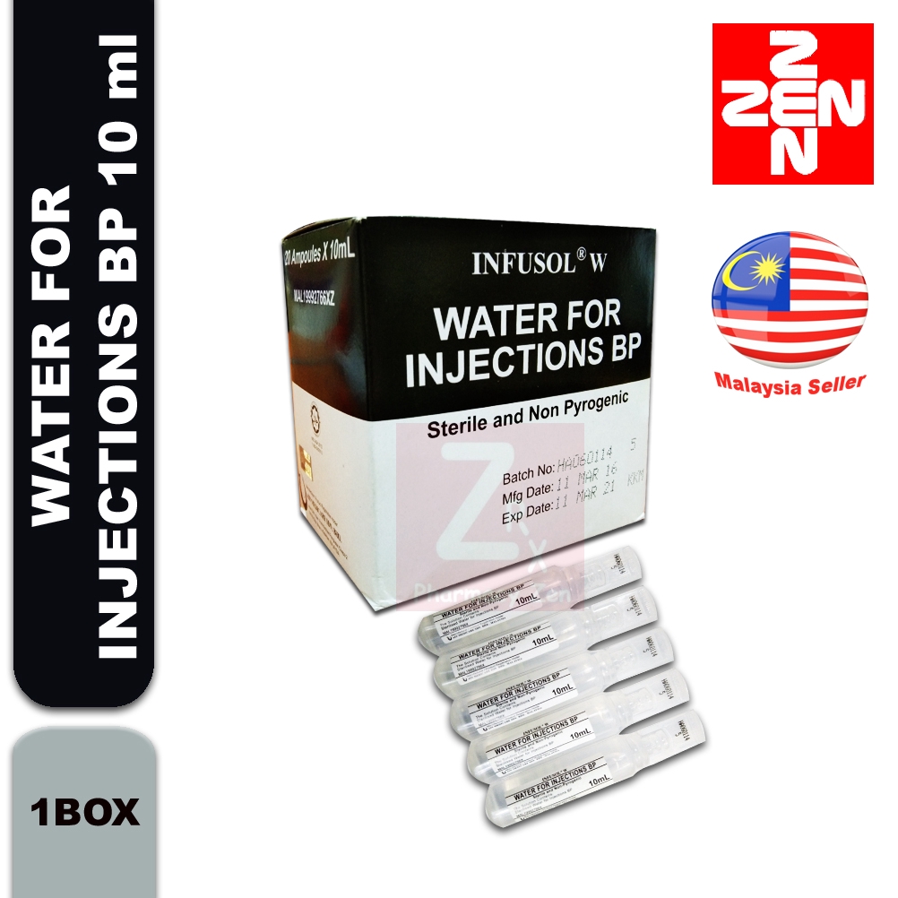[1 BOX] Water for Injections BP 10mL (20 units/box) | Shopee Malaysia