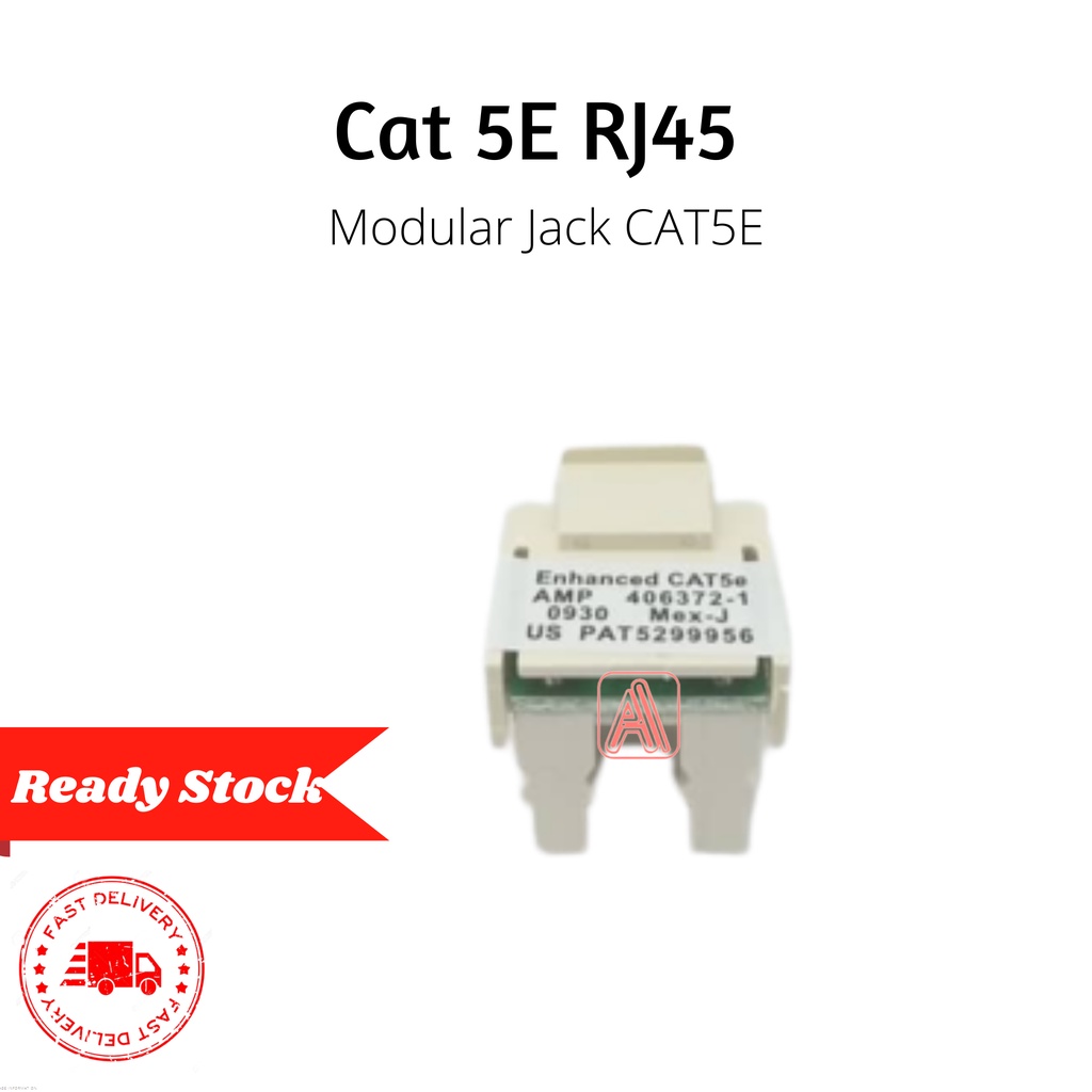 AMP RJ45 CAT5E Modular Jack Keystone Jack - Ready Stock - Fast Delivery ...