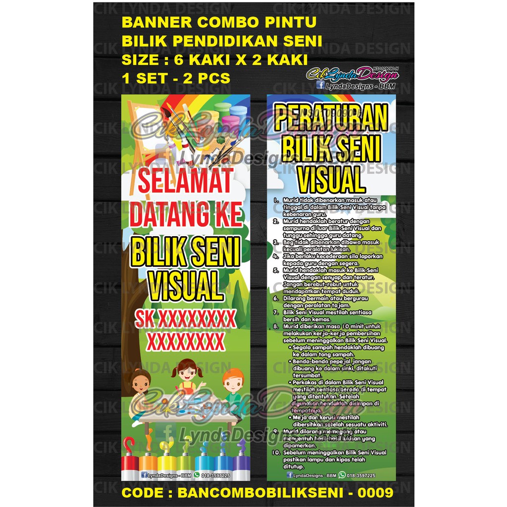 PRE-ORDER - BANNER / BUNTING - COMBO PINTU BILIK PENDIDIKAN SENI ...