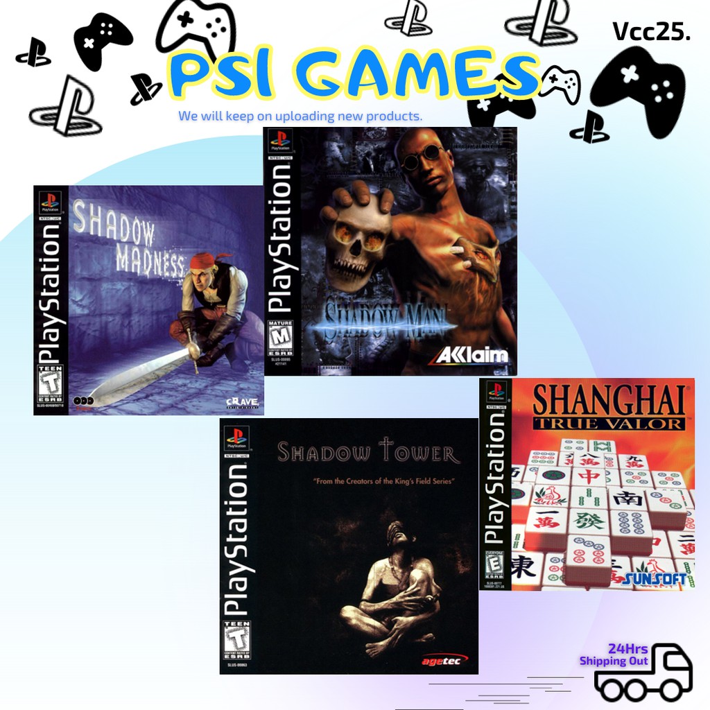 PS1 GAMES *Shadow Madness/Shadow Man/Shadow Tower/Shanghai True* [100% ...