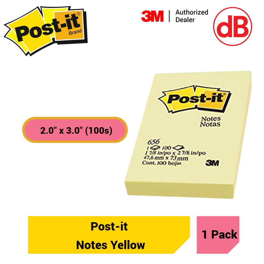 (Ready Stock)3M Post-It Notes Yellow 656 2" x 3" (100pcs/pad) | Shopee ...