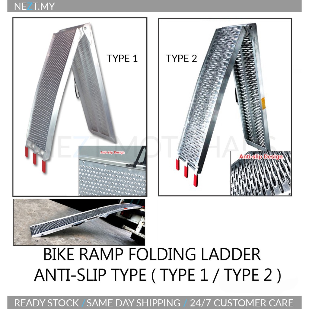 Motorcycle Folding Ladder Bike Ramp Anti-Slip Type / Tangga Type ...