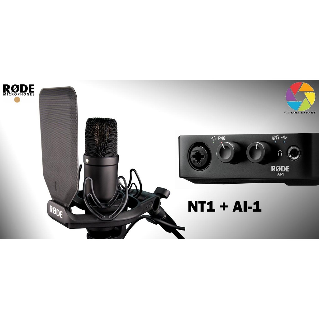 Rode Complete Studio Kit with AI-1 Audio Interface, NT1 Microphone, SMR ...