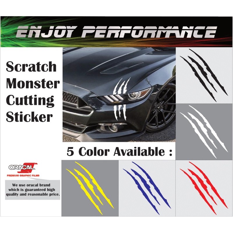 Claw Scratch Monster Stripe Marks Headlight Auto Car Stickers | Shopee ...