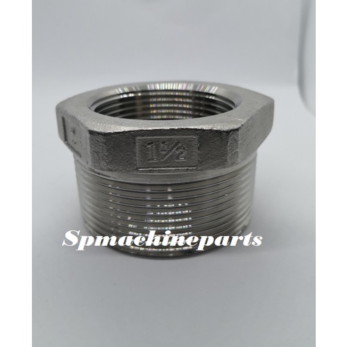Stainless Steel SS304 Hexagon Reducing Bush Male To Female 1 1/2" (40mm ...
