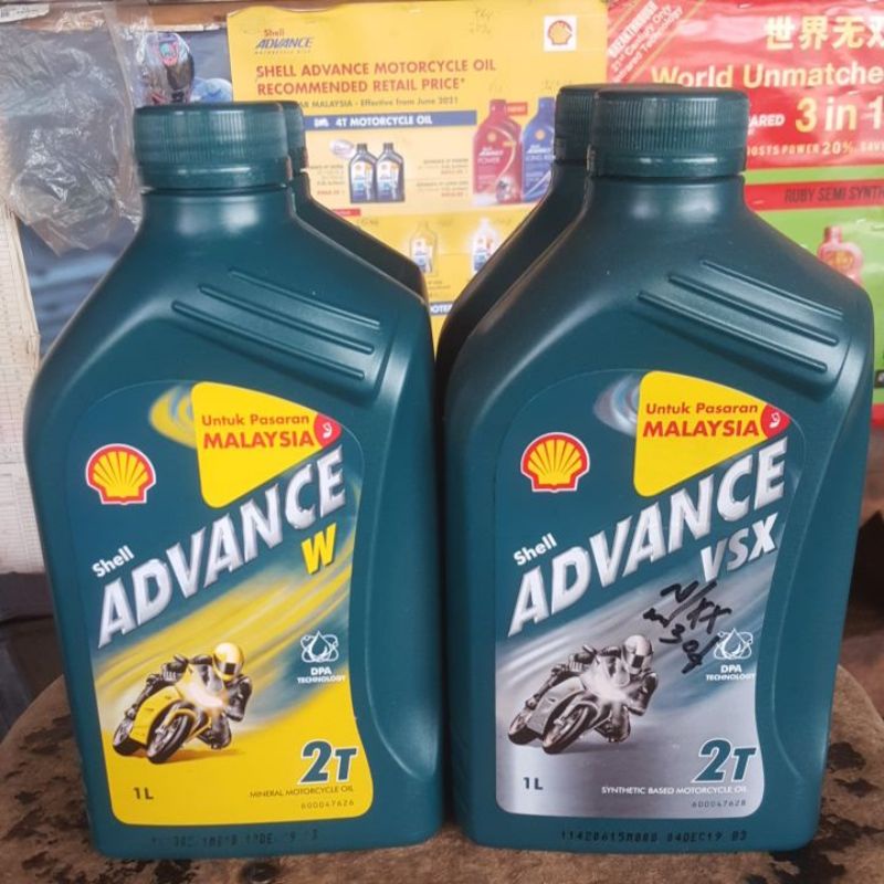 Shell 2T Advance W VSX ORIGINAL 101% 0.5l 500ml 1 liter 1litre | Shopee ...