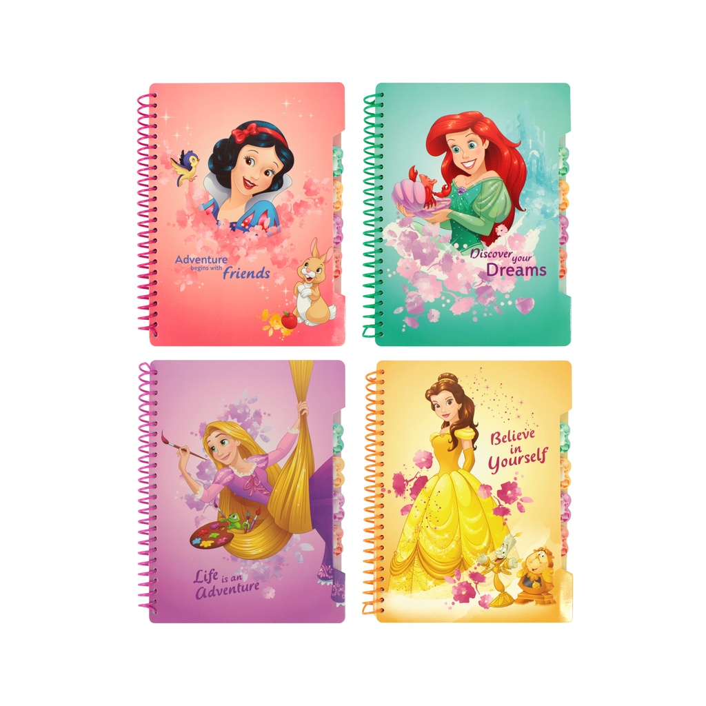 Disney Princess A6 80 Sheets Plastic Spiral Fancy Note Book - Cute ...