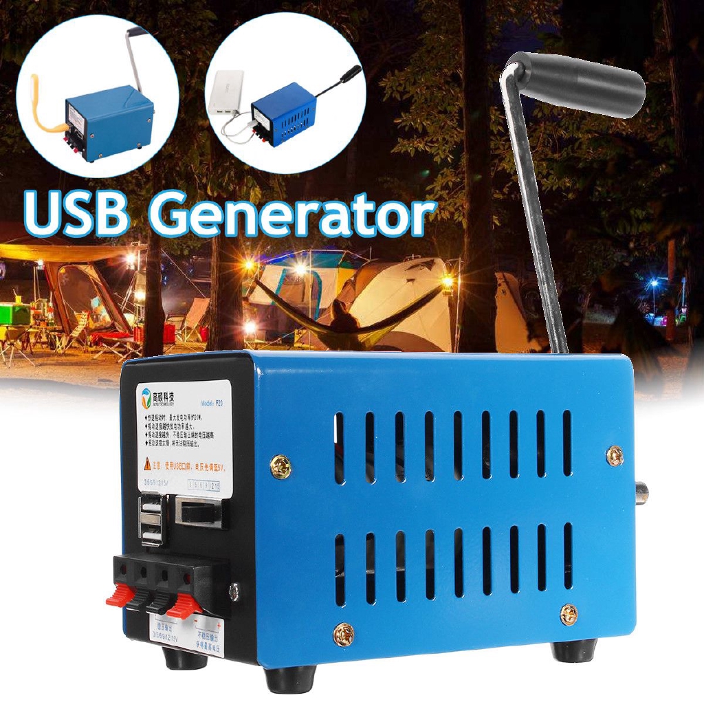 USB Hand Crank Emergency Power Generator SOS Camping Survival Charger ...