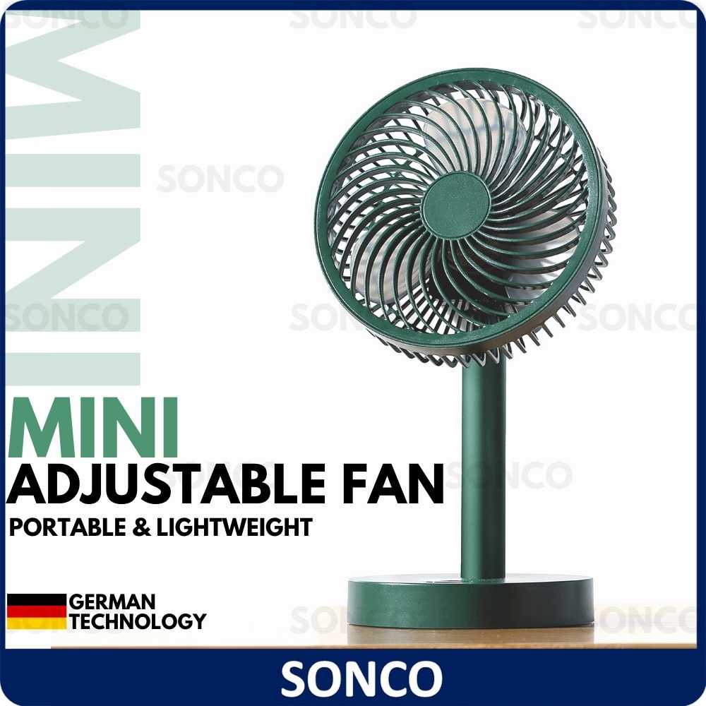 SONCO Adjustable Mini Foldable Telescopic Fan Wireless Battery ...