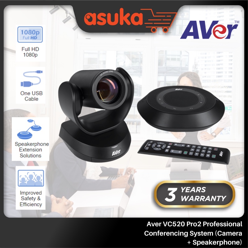 Aver VC520 Pro2 Professional Conferencing System (Camera + Speakerphone ...