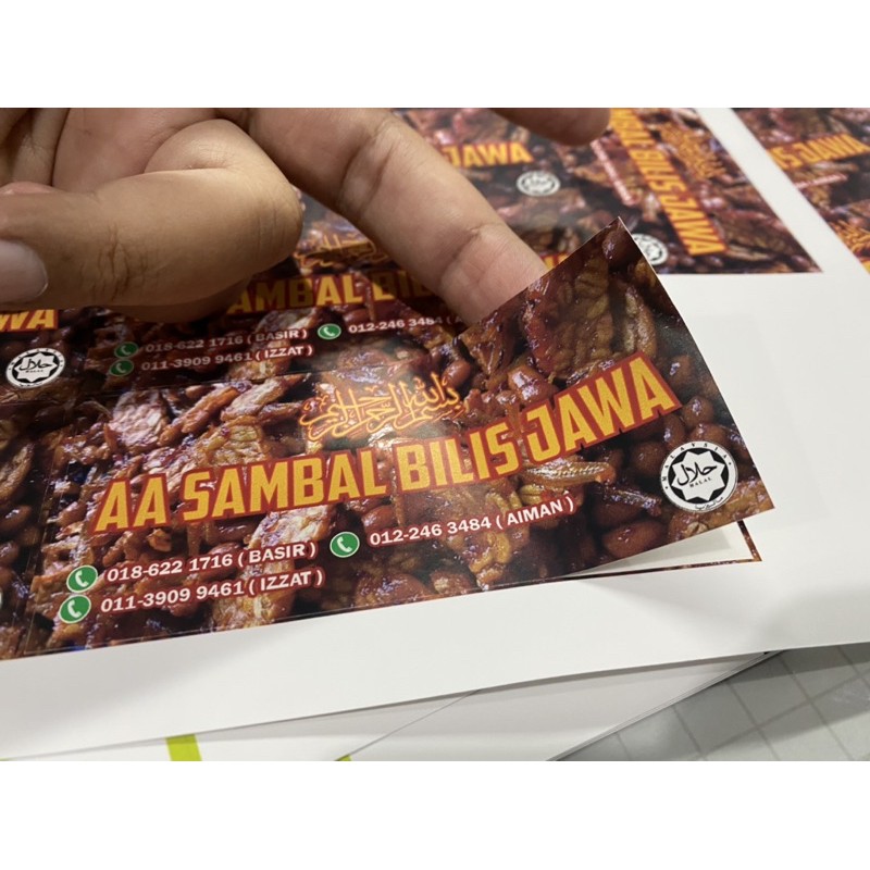 PERKHIDMATAN MENCETAK STICKER PRODUK / DOORGIFT JENIS MIRRORCOTE YANG ...