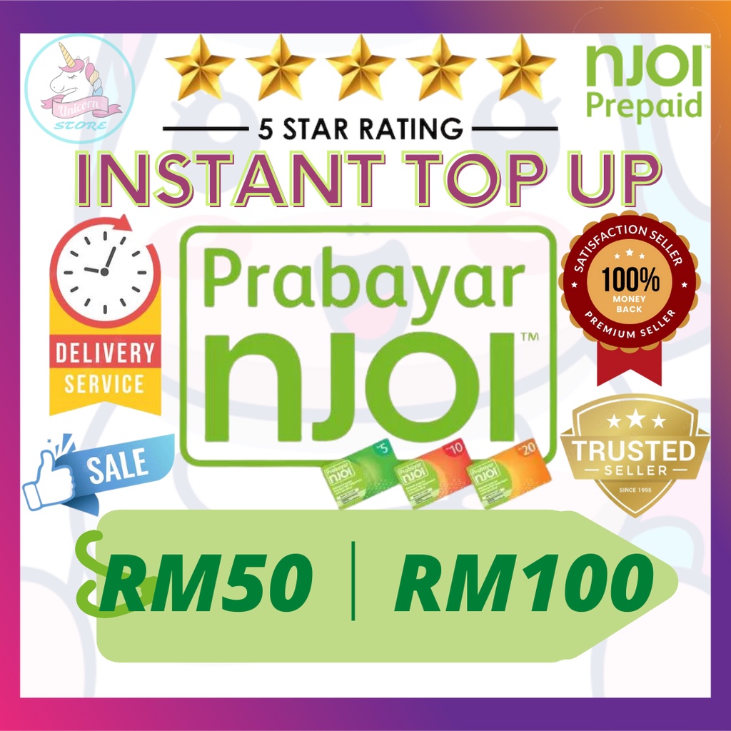 NJOI Prepaid Instant Top Up (RM 50 / RM 100) | Shopee Malaysia