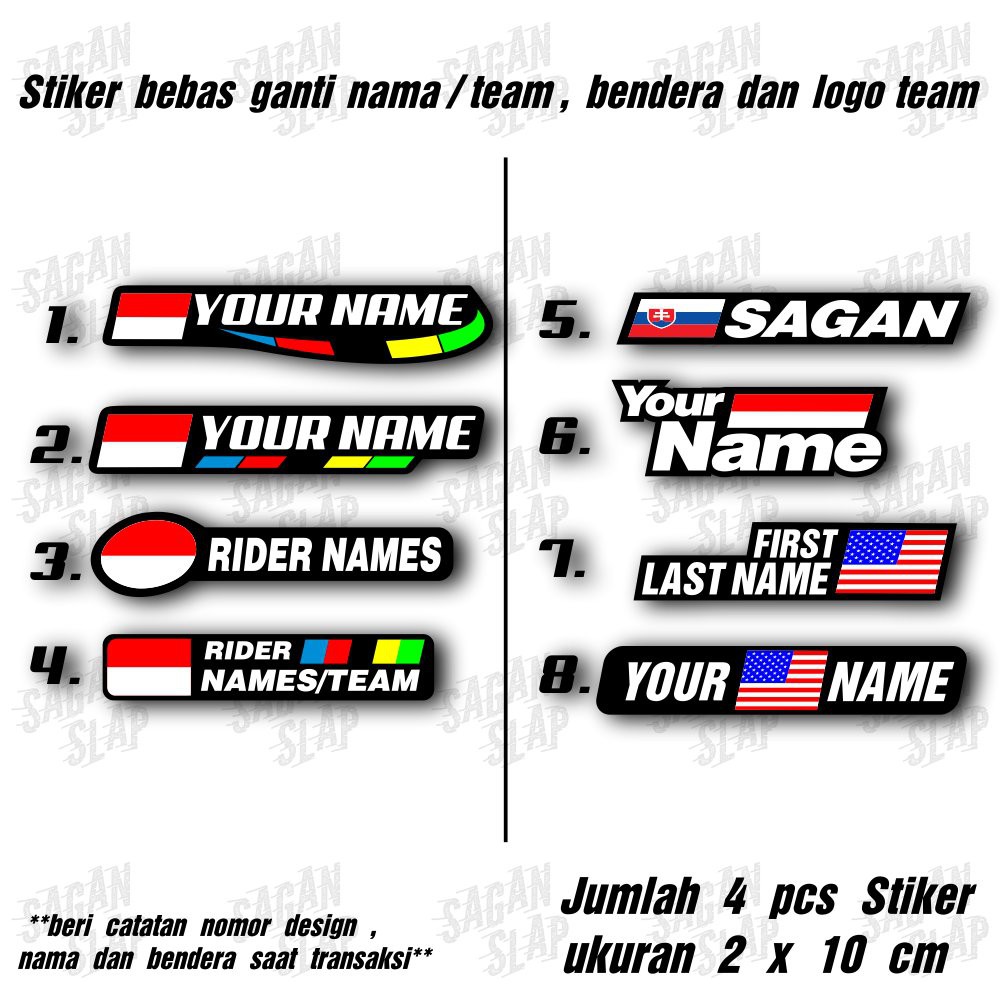 Flag Name Sticker Logo Flag Name Decal Sticker Team Toko Onlineshop ...