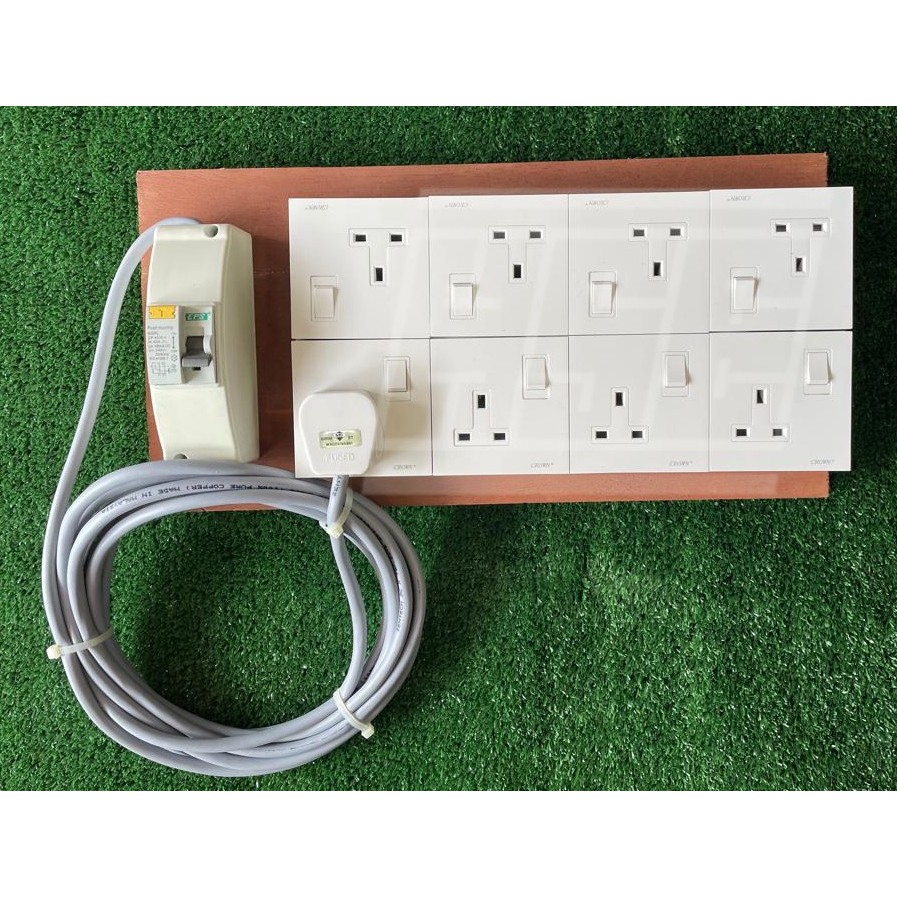 13A Switch Socket x 8gang with 25A 2P ELCB Protection | Shopee Malaysia