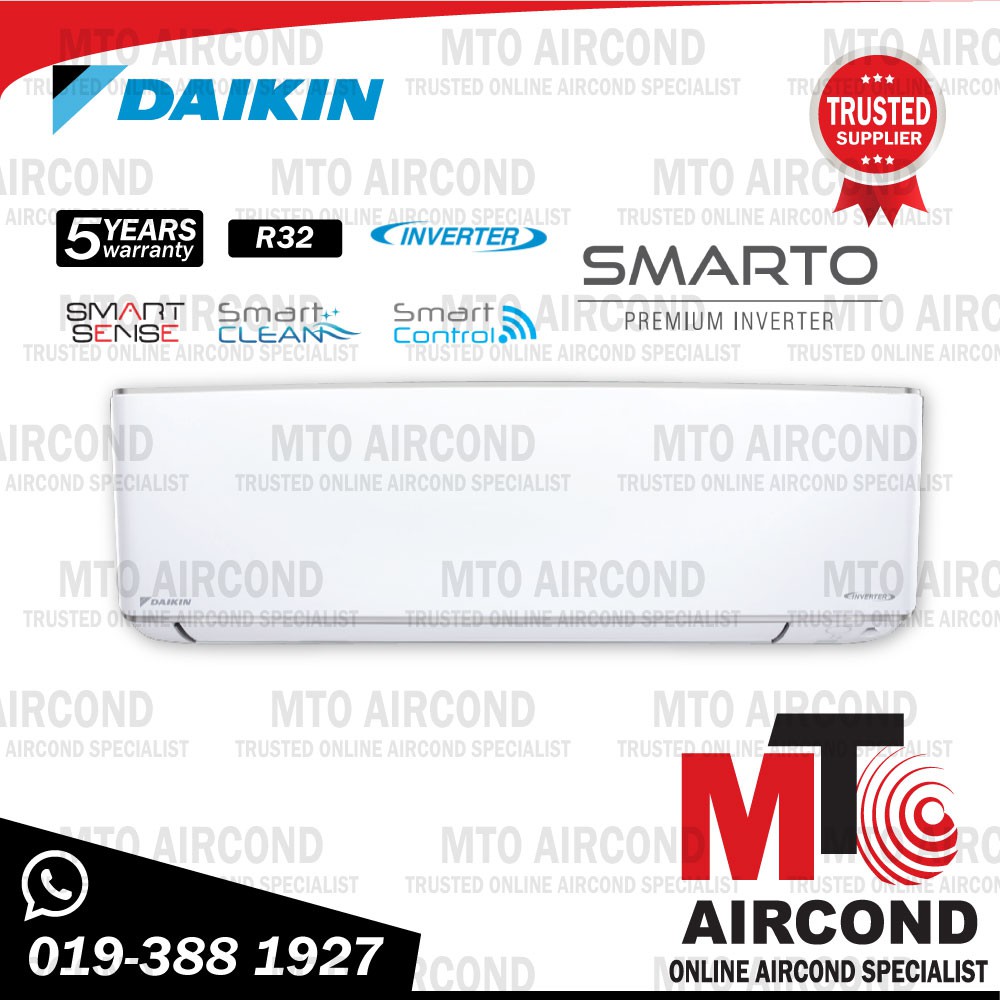 [MTO] DAIKIN 1HP INVERTER R32 SMARTO FTKH SERIES FTKH28AV1L/RKU28FV1D ...
