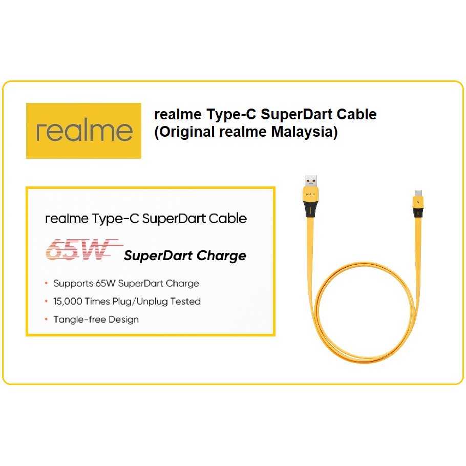 realme Type-C Superdart Cable / RMP2001 (Original realme Malaysia ...