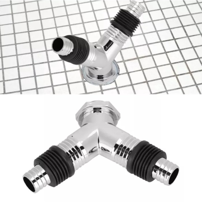 MESIN Double Washing Machine Hose Connection Y Adapter Floor Drain Pipe ...