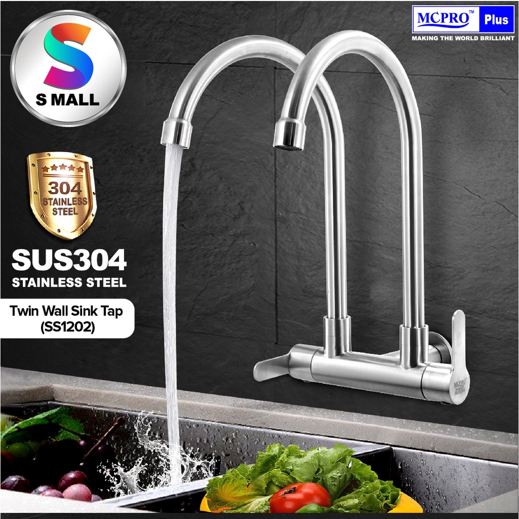 MCPRO Plus Stainless Steel SUS304 Kitchen Faucet TWIN WALL SINK WATER ...