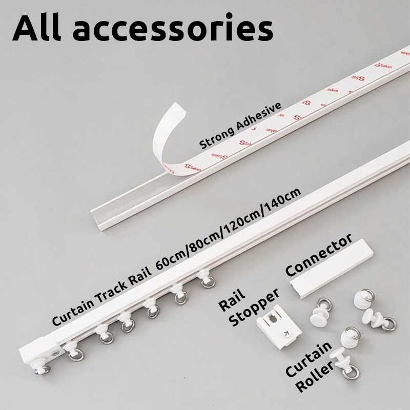 Self Adhesive Curtain Rail Track Strong Adhesive Door Curtains Cabinet ...