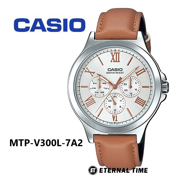 Casio Series Multi-hand Analog Leather Men Watch MTP-V300L | Shopee ...