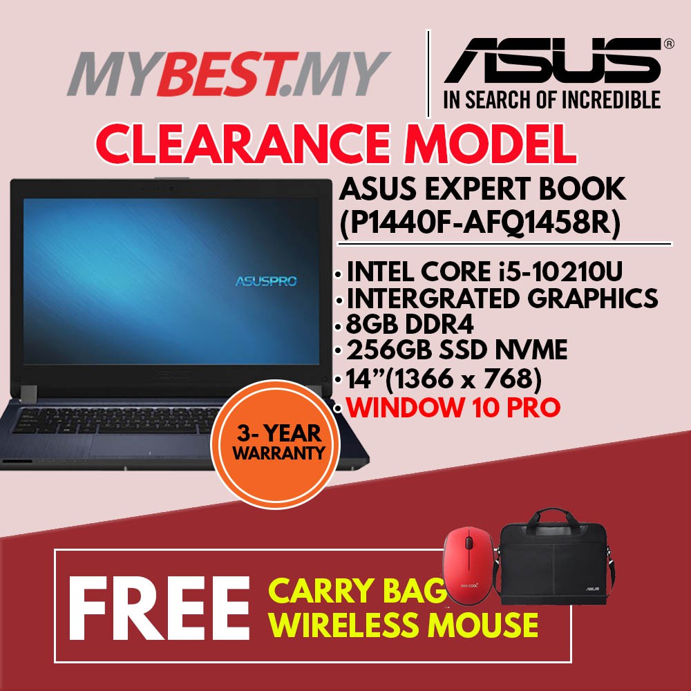 **(DEMO UNIT)** ASUS PRO P1440F-AFQ1458R LAPTOP (14 FHD / I5-10210U ...