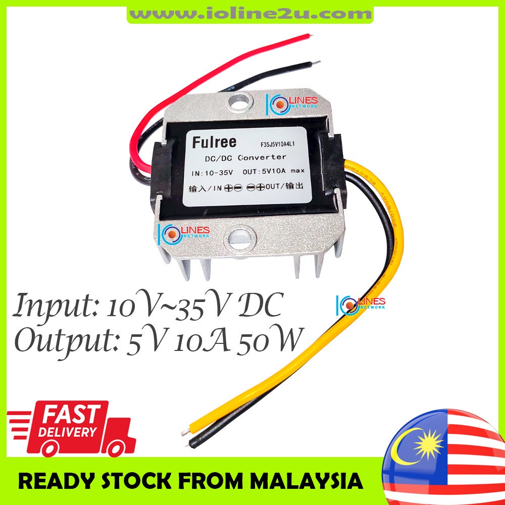 DC-DC 12V/24V 10~35V step down to 5V 10A 50W power converter Buck ...