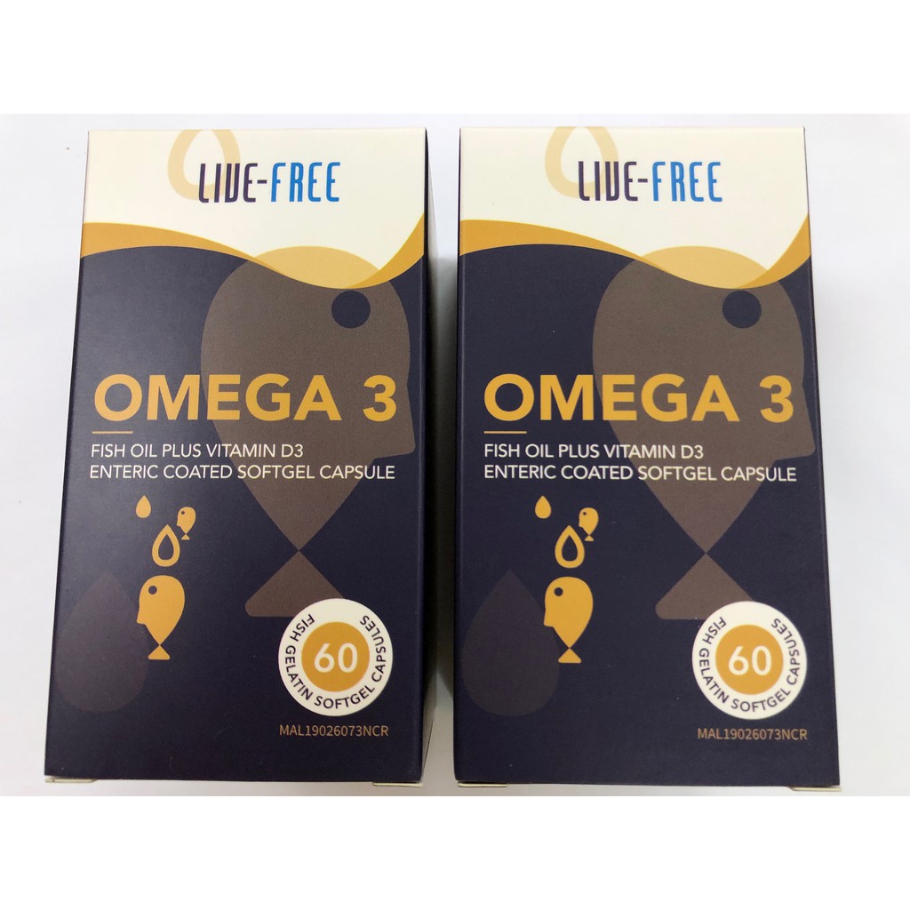 Live-Free Omega 3 Fish Oil 1200mg Plus Vitamin D3 60's (HIGH OMEGA 3 ...