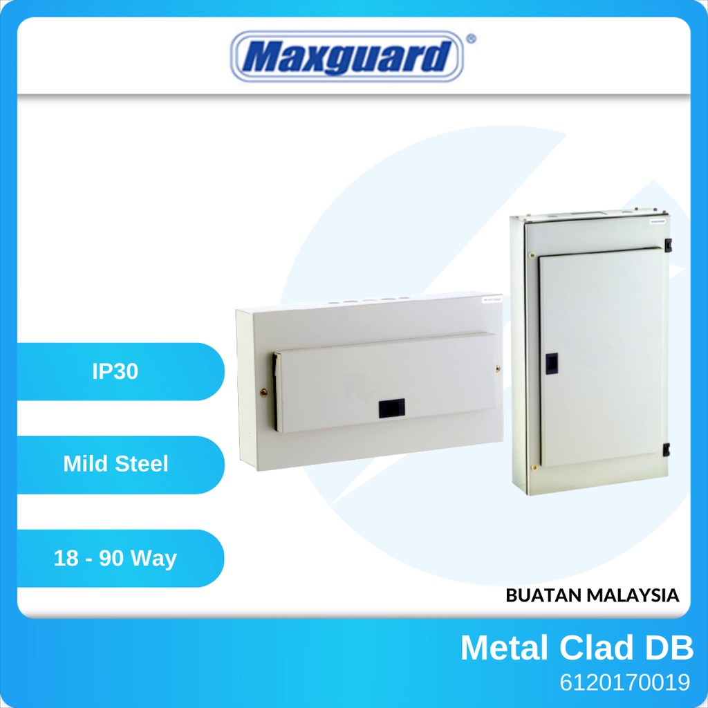 MAXGUARD Metal Clad DB Suitable Fit Isolator & Switch Fuse MCB As Main ...