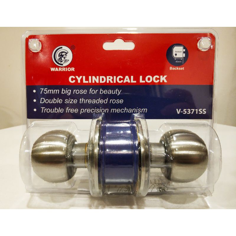 Warrior Cylindrical Door lock V-5371SS/ Kunci tombol pintu | Shopee ...