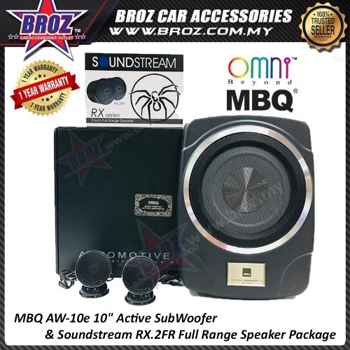 MBQ AW-10e Subwoofer & SOUNDSTREAM 10" RX.3FR 2" Full Range Speaker ...