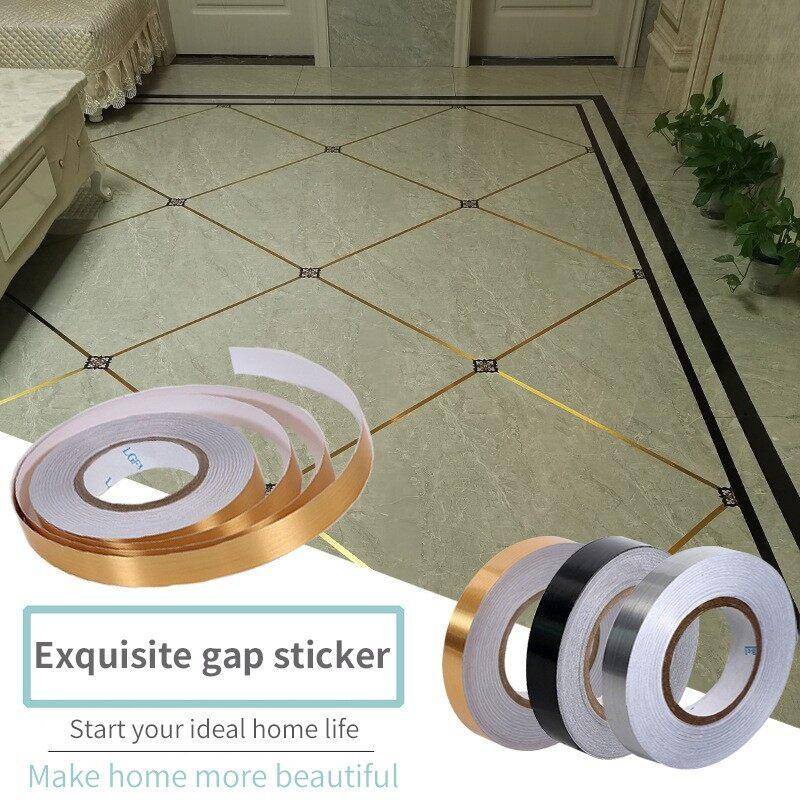 1Pcs 50M Floor Tile Strip Seam Sticker Silver/Gold/Black 0.5Cm 1Cm 2Cm ...