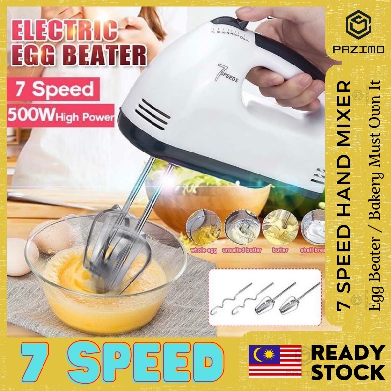 7 Speed Hand Mixer Portable Baking Egg Beater Factory Price | Shopee ...